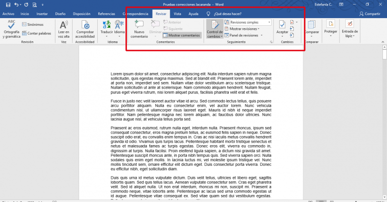 ¿Cómo se utiliza el control de cambios de Microsoft Word? – Jacaranda