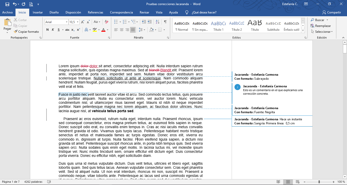 ¿Cómo se utiliza el control de cambios de Microsoft Word? – Jacaranda